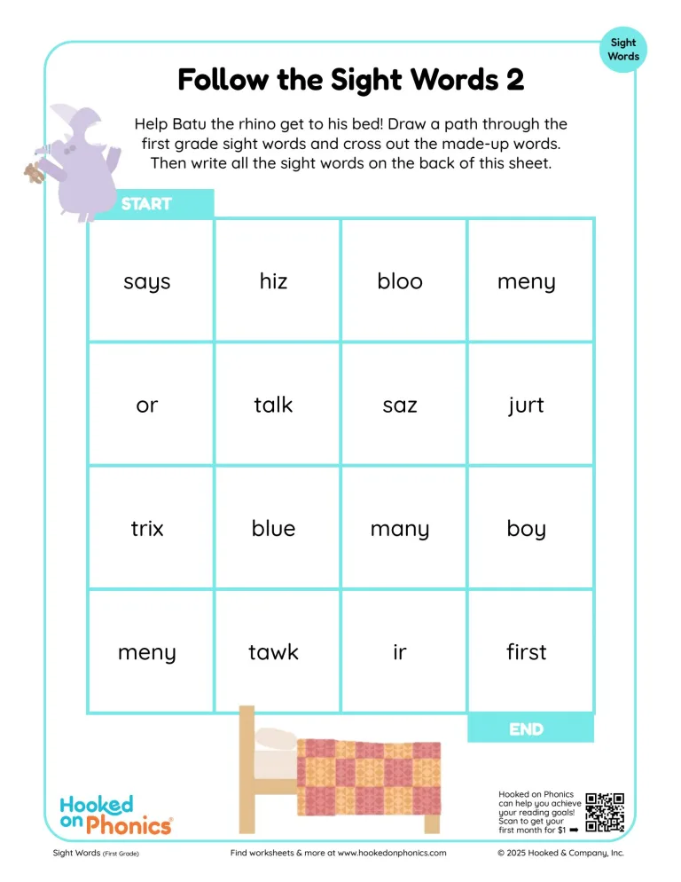 Follow the Sight Words 2 | Hooked on Phonics